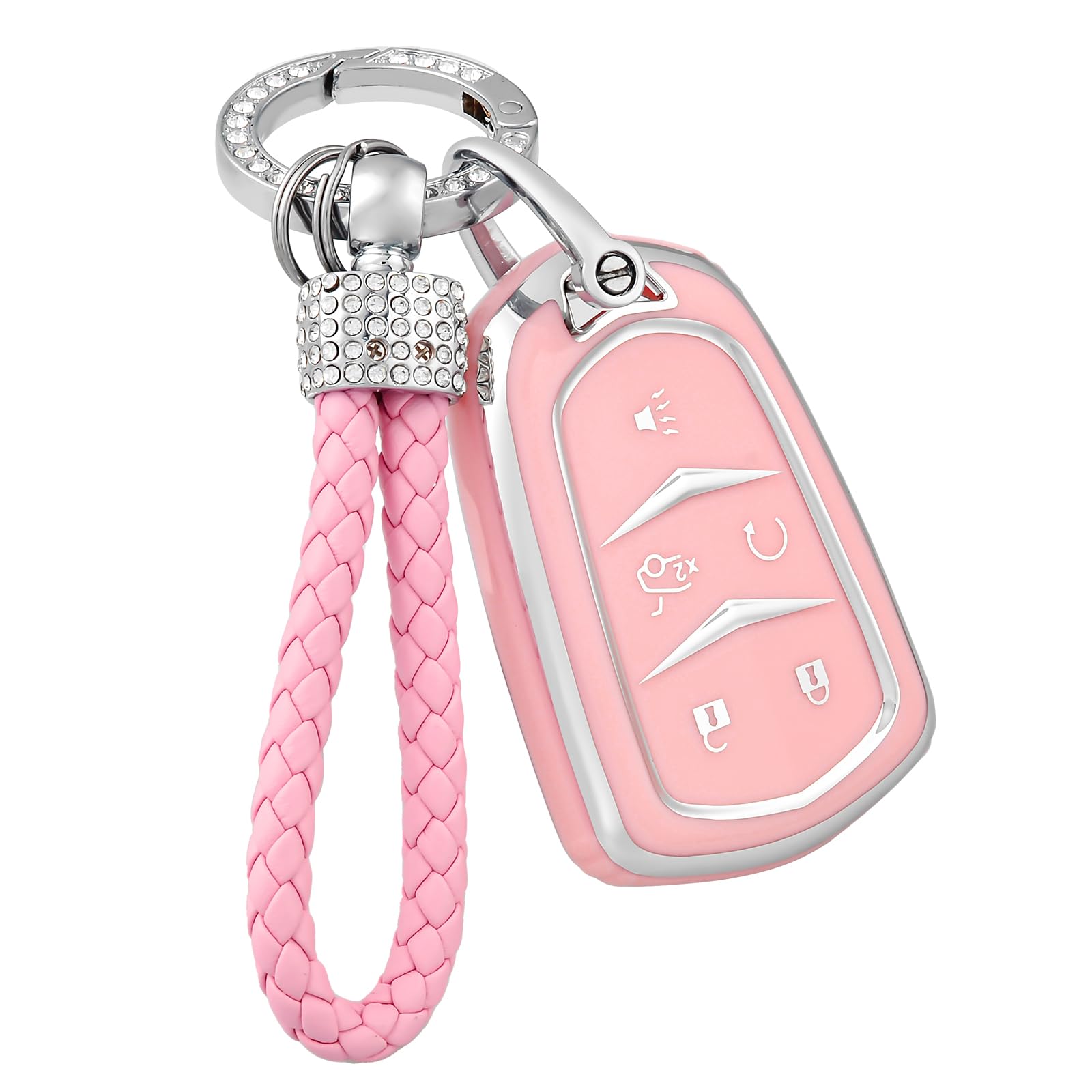 Amazon.com: OFFCURVE for Cadillac Key Fob Cover with Keychain, Premium ...