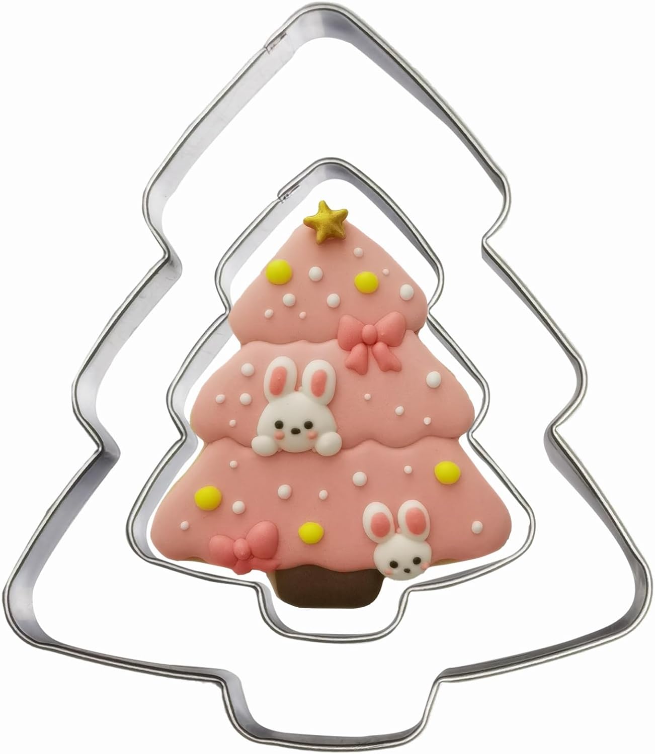 Amazon.com: Tree Shaped Cookie Cutters Set of 2 pcs, Stainless Steel ...