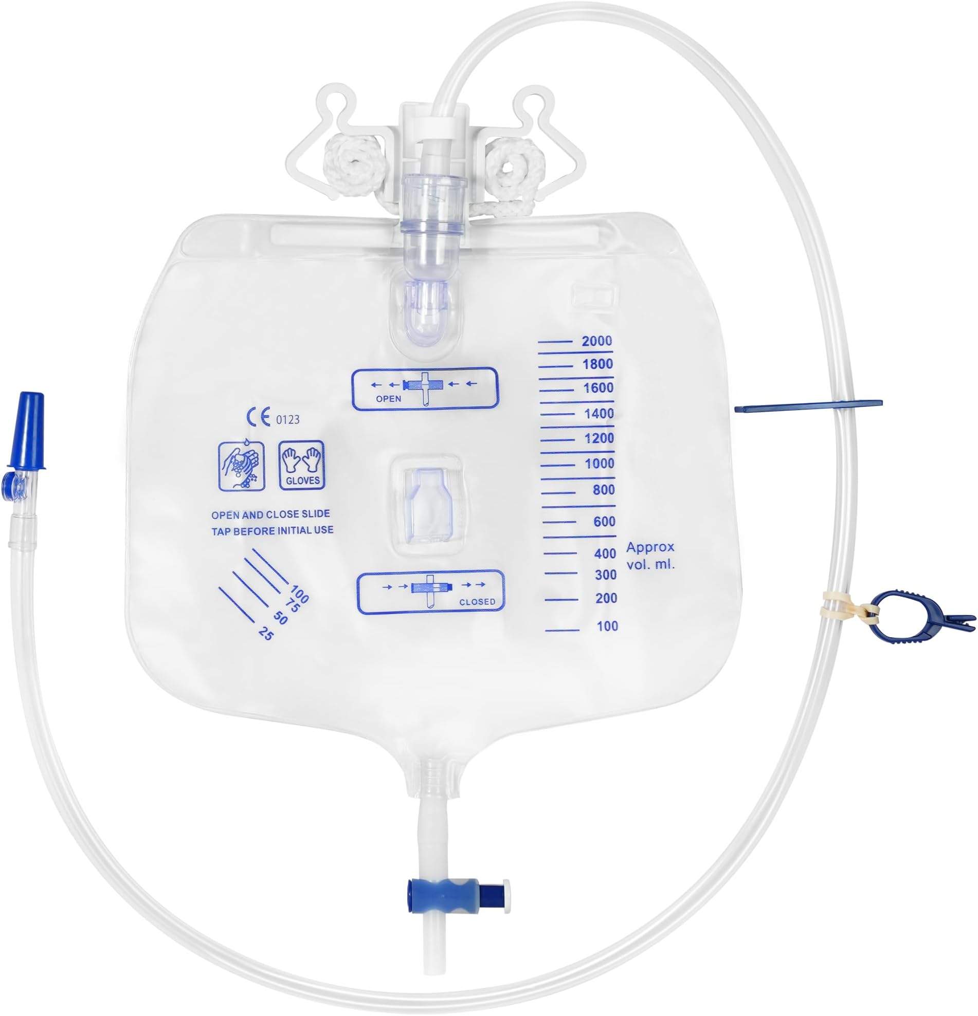 Amazon.com: Urinary Drainage Bags 2000mL, 5-Pack Professional Catheter Bags with Unique Anti ...