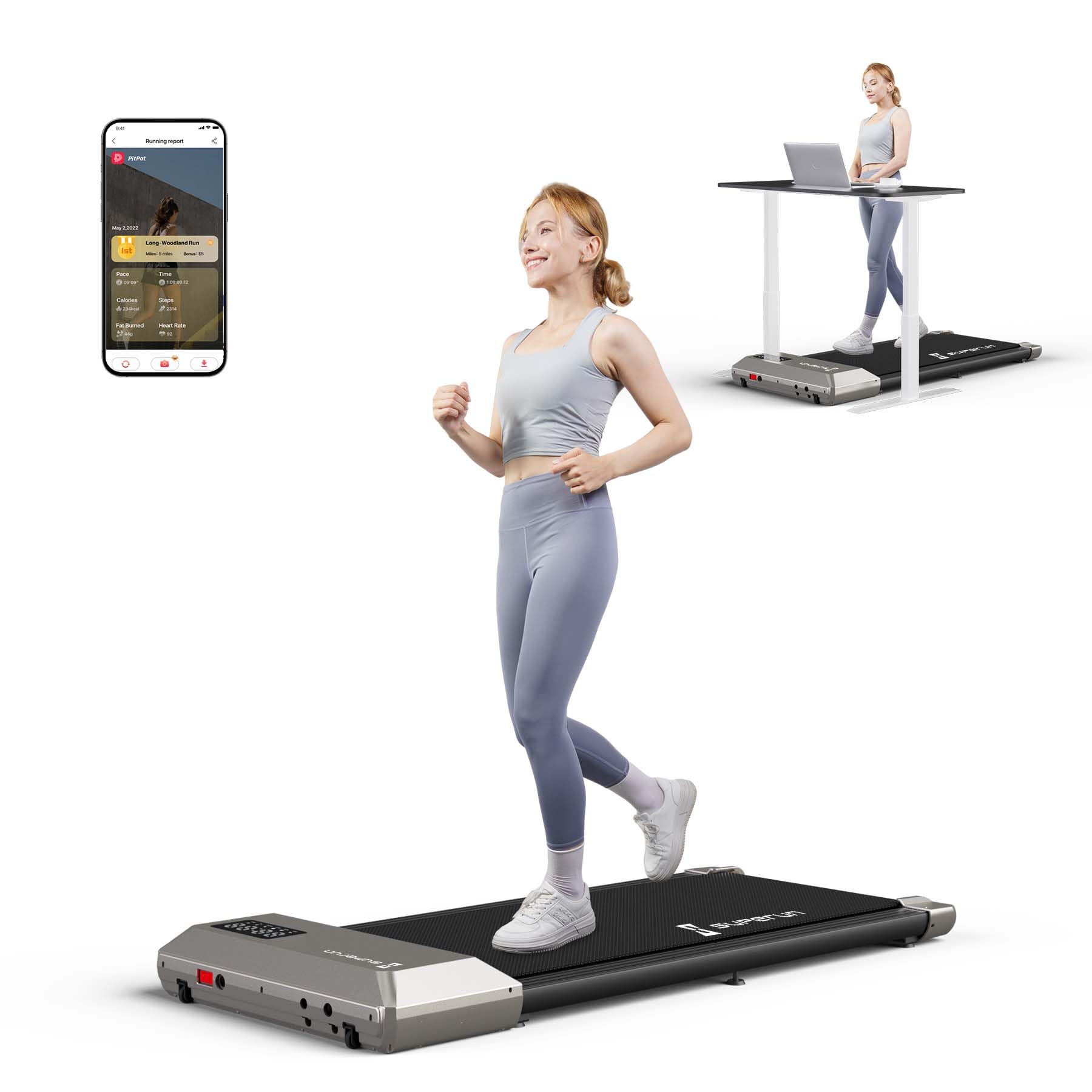 Snapklik.com : SupeRun Smart Walking Pad Treadmill, Under Desk ...
