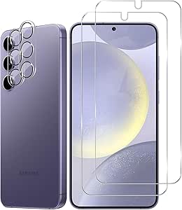 Amazon.com: BIGFACE Galaxy S24 Tempered Glass Screen Protector + Camera Lens Protector [ 2 + 2 ...