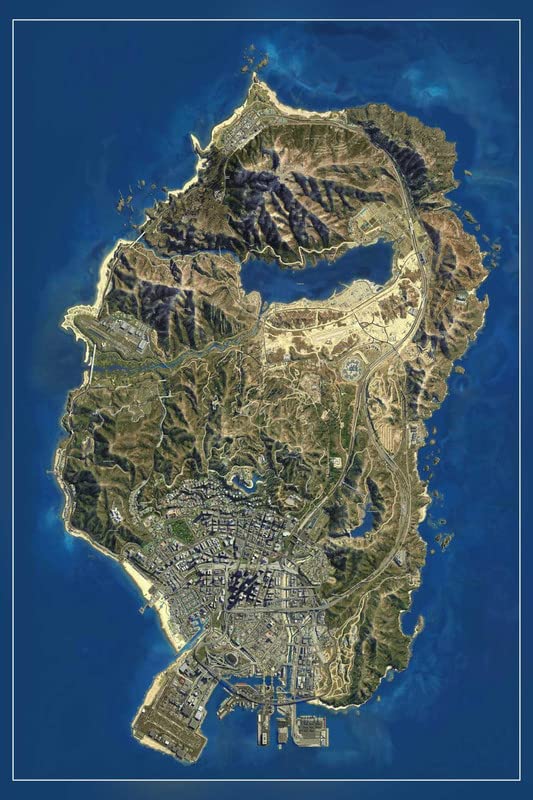 POSTERNEST Rockstar Map Grand Theft Auto V Gta V Poster Matte Finish ...
