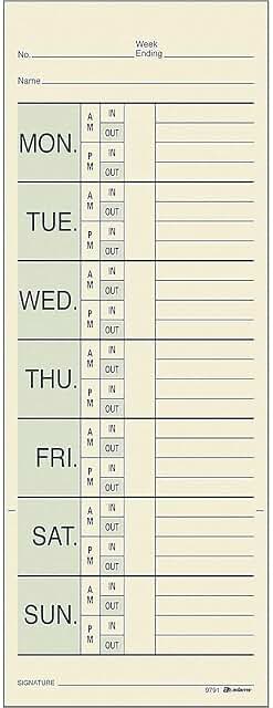 Amazon.com: Time Cards - Time Cards / Time Clocks & Time Cards: Office ...
