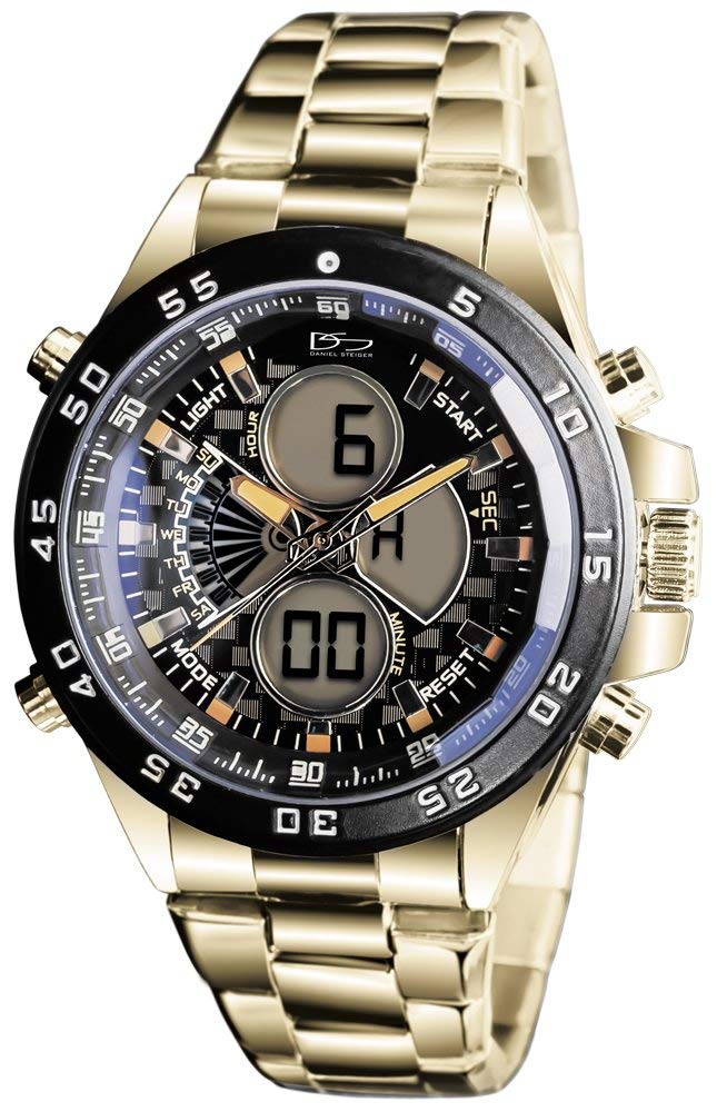 Buy Daniel Steiger Lazer Blue All Gold Analog Digital Multi-Function ...