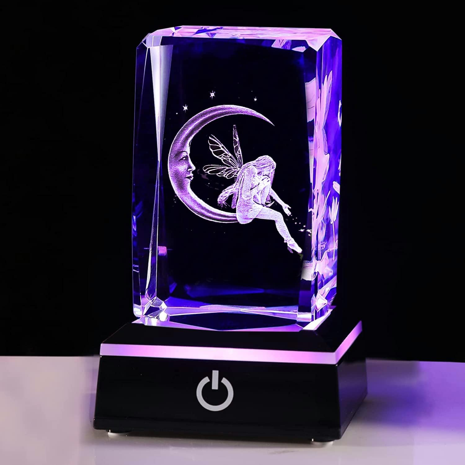 Amazon.com: Ornalrist Crystal 3D Fairy with Moon Gifts for Girls ...