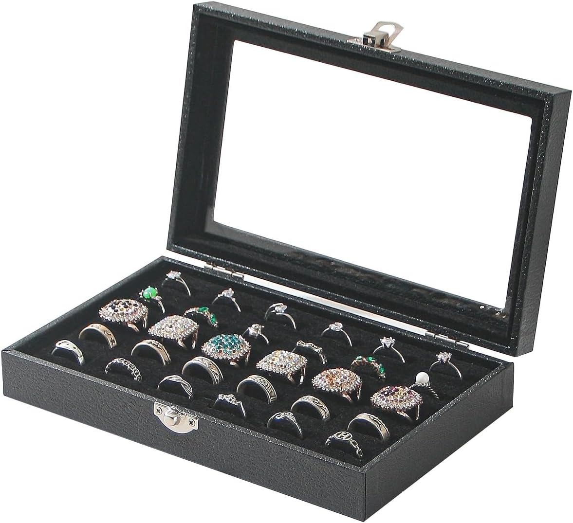 Amazon.com: Lifomenz Co Wood Cufflink Box with Glass Window Cufflink ...