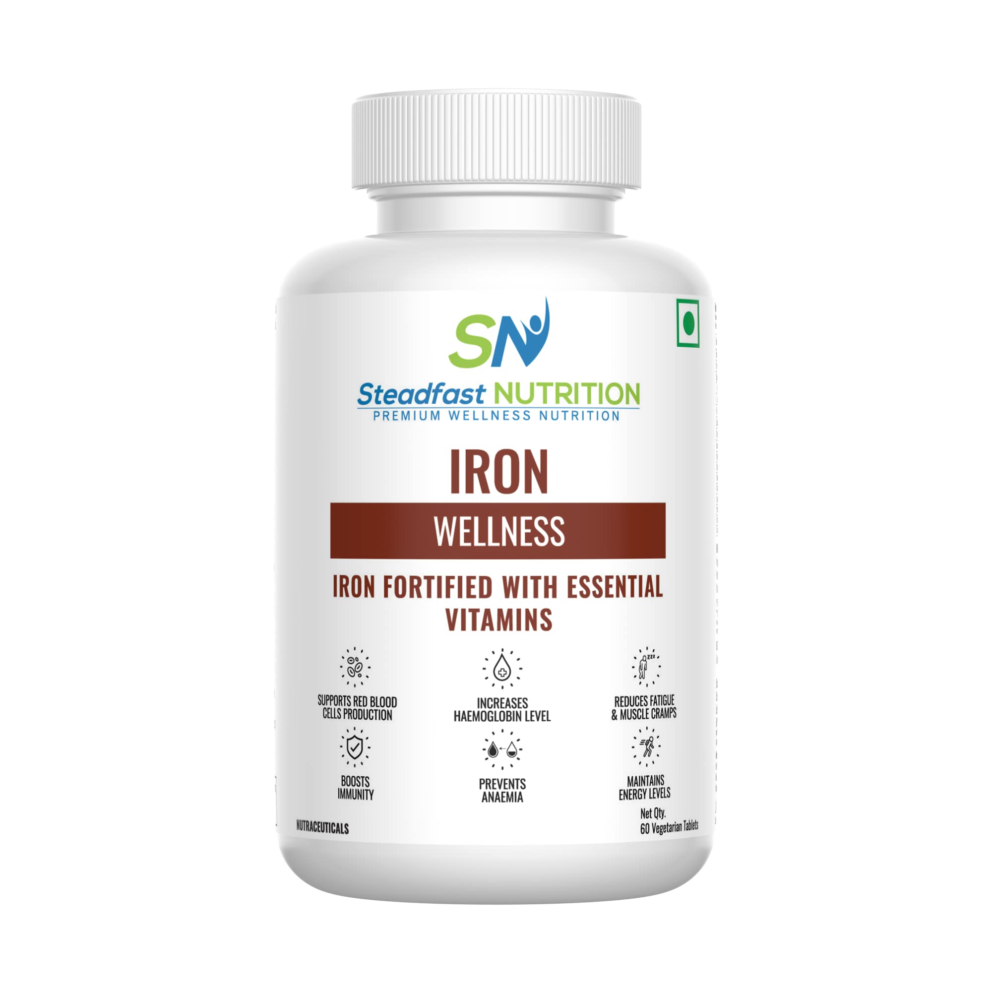Buy Steadfast tion Iron- 60 Vegetarian s /Iron- 19mg/Folic , C and 8 ...