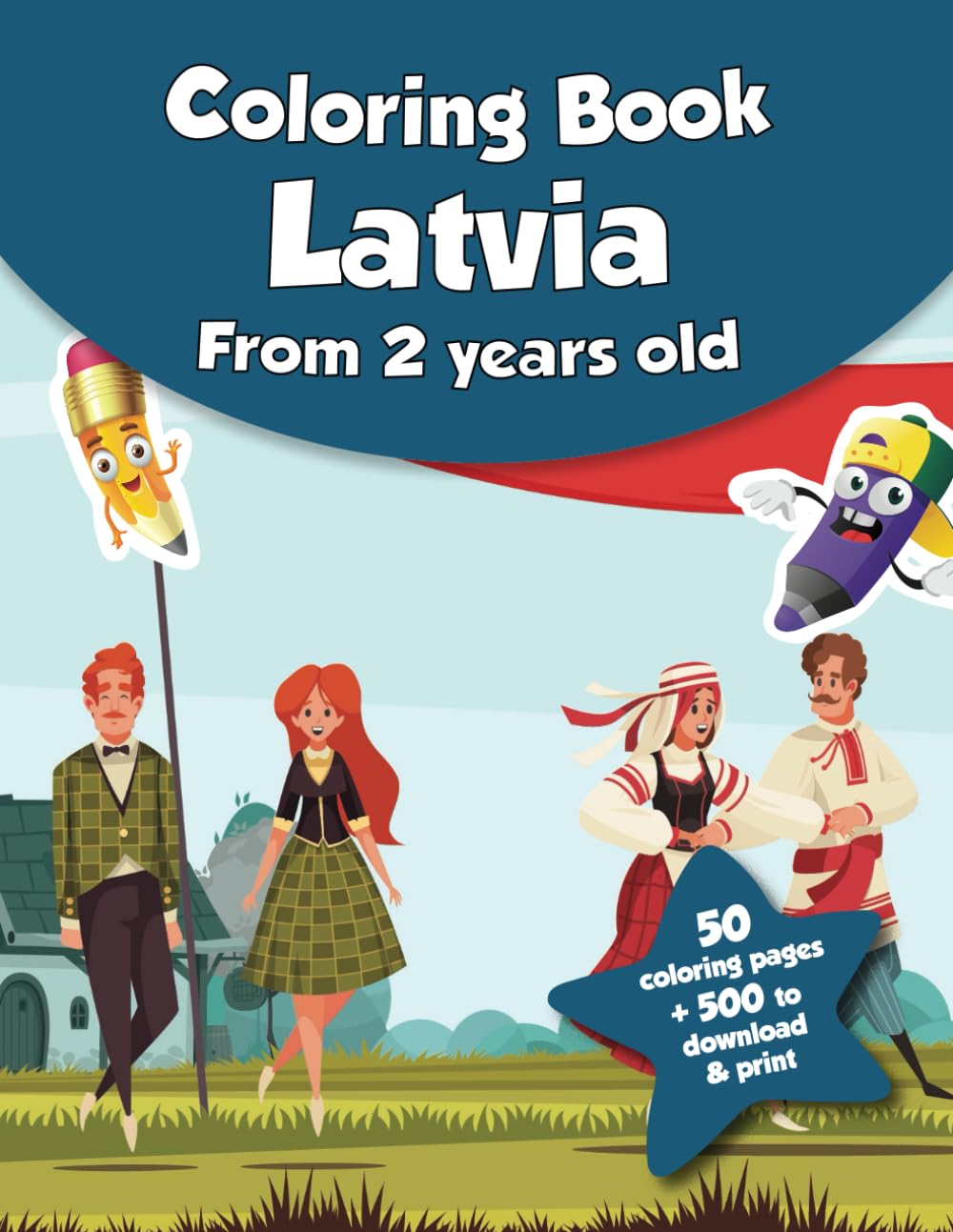 Coloring book for kids - Latvia (from 2 years old): 50 coloring pages ...