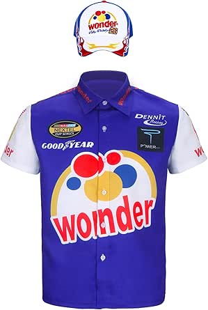 Ricky Bobby Costume Short Sleeve Shirt Cap Hat Outfit Adult Men ...