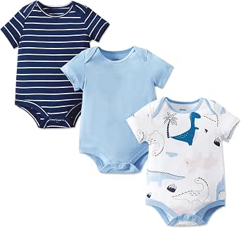 Amazon.com: PATPAT 3-Pack Baby Boys Girls Bodysuit Rompers Elephant ...