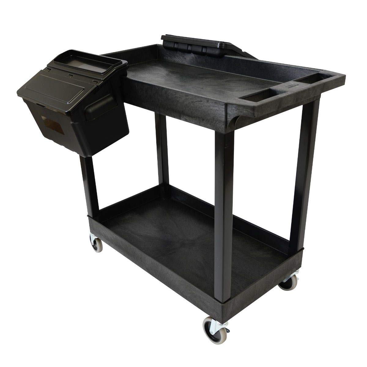 Snapklik.com : LUXOR EC11-B-OUTRIG Plastic Utility Tub Cart, Two Shelves