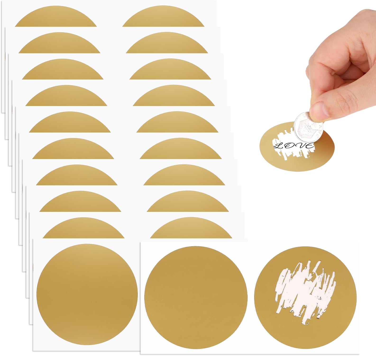 Amazon.com: HFKPJRT 100 Pieces Scratch Off Stickers 2 Inch, Round Gold ...