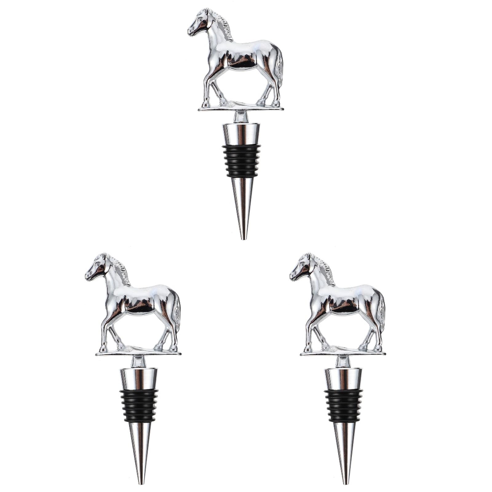 Amazon.com: UPKOCH Horse Metal Wine Stopper, Set of 3, Silver Alloy ...