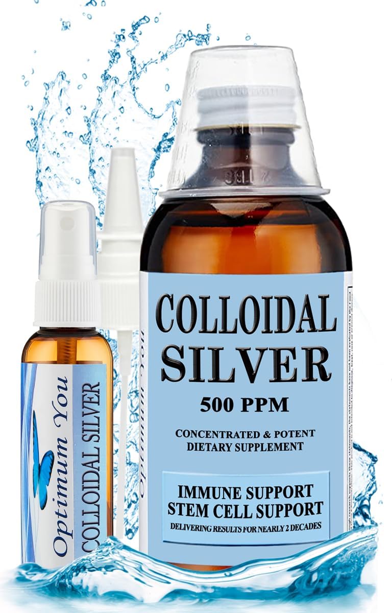 Colloidal Silver Liquid | 500 ppm, Extra Strength (8 oz) with Spray ...