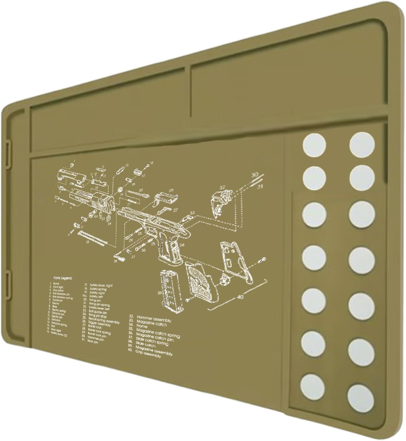 Gun Cleaning Mat Rifle Pistol Gun Mat with Magnetic Dots, Non-Slip Oil ...