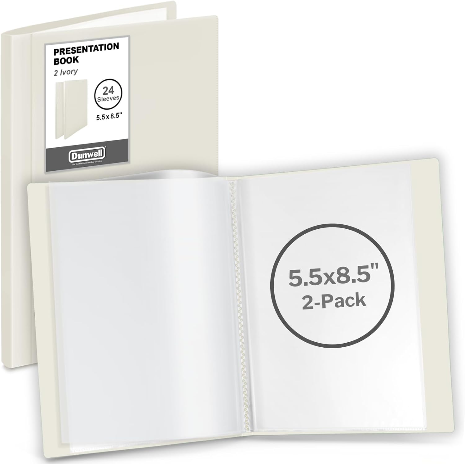 Dunwell Small Binders with Sleeves - Presentation Books 5.5x8.5 (2-Pack ...
