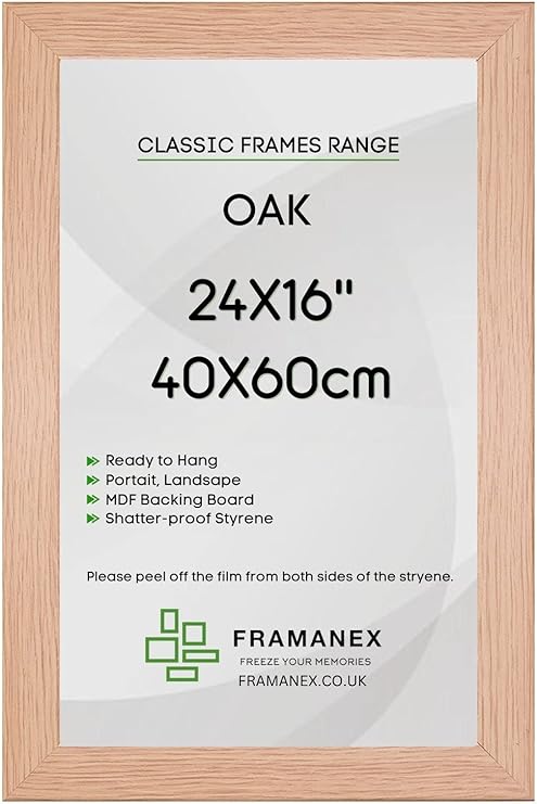 FRAMANEX Modern Oak Colour 40X60 CM Picture Photo Poster Frames | 60X40 ...