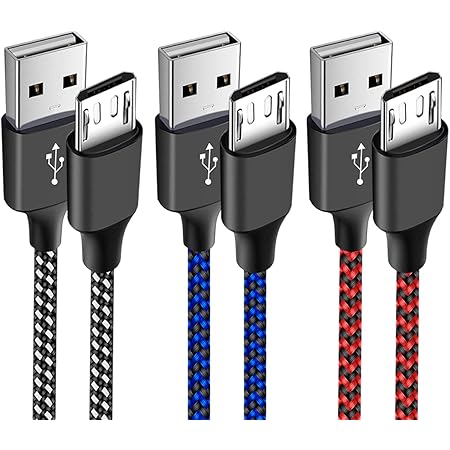 Amazon.com: 3-Pack 6FT Micro USB Cable Android Charger Cord,Long ...