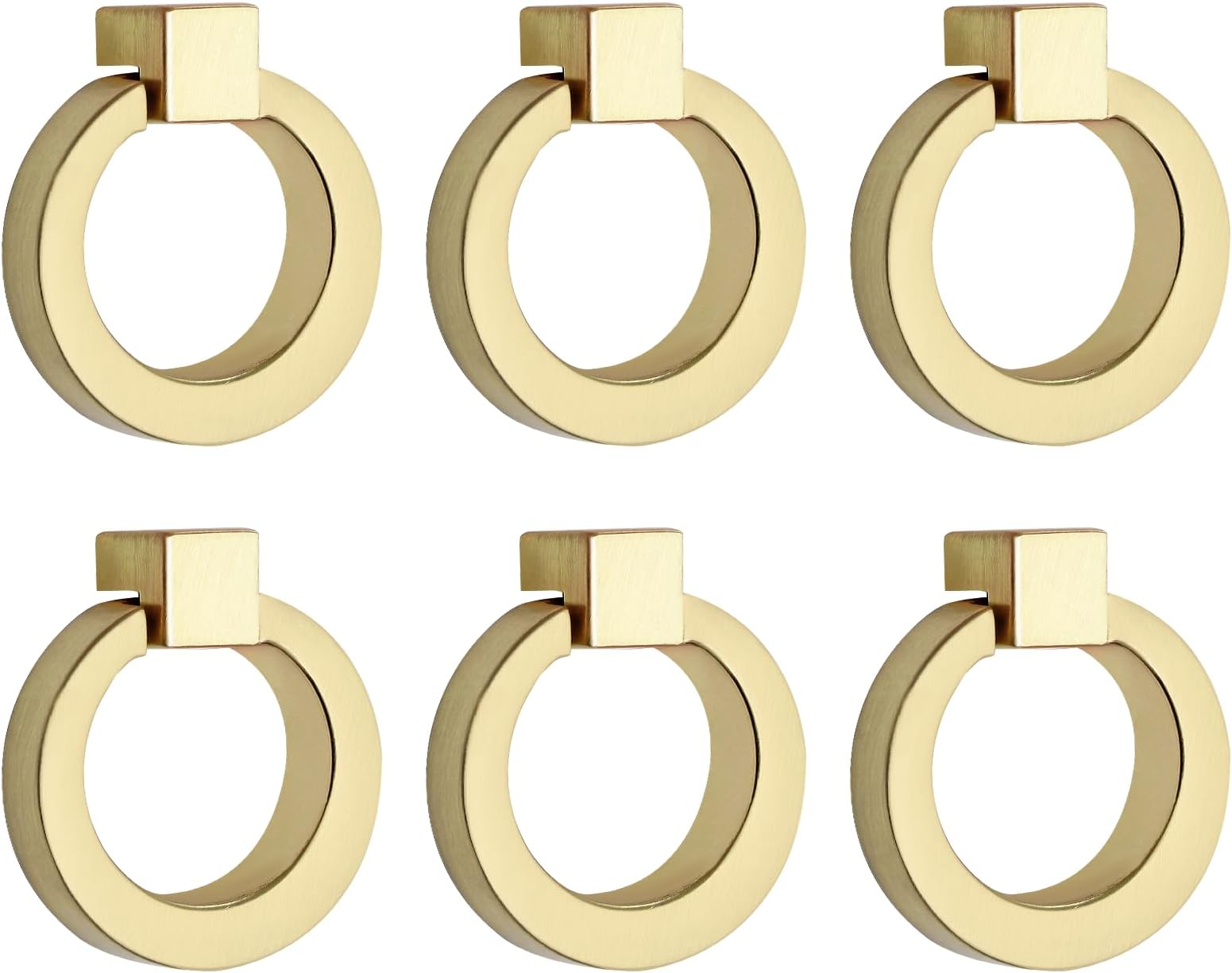 Bonsicoky 6 Pcs Round Cabinet Ring Pull Handles Single Hole Ring Knobs ...