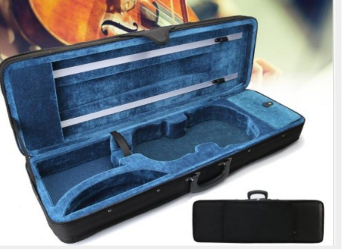 Amazon.com: Nylon Black Square 4/4 Acoustic Square Violin Case with ...
