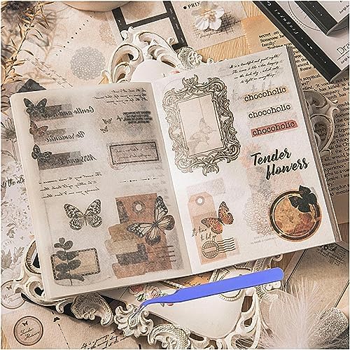 Amazon.com: Diuhofart 40 Sheets A6 Vintage Ephemera Stickers Book for ...