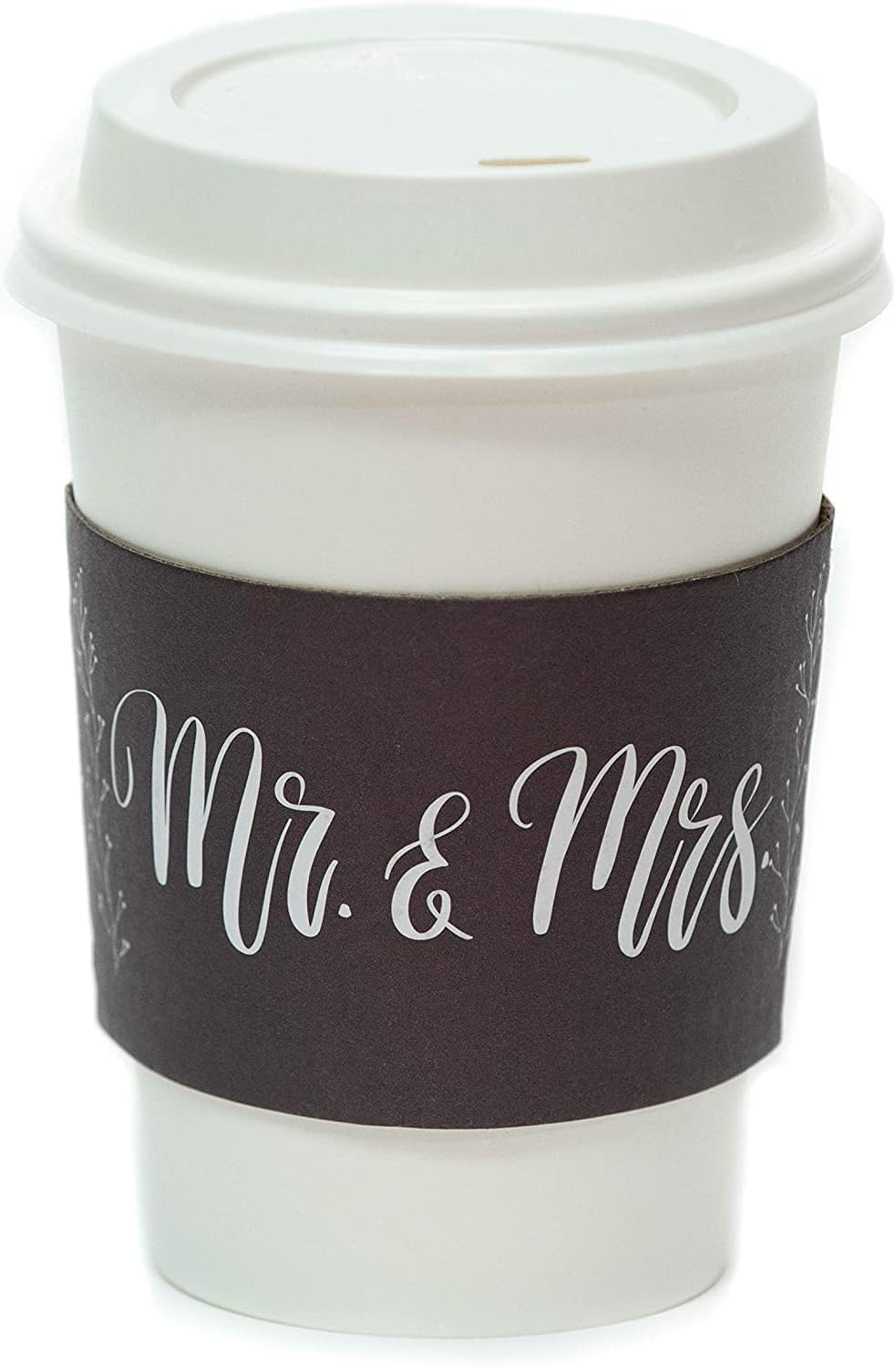 Mr. & Mrs. Paper Coffee Cups with Lids (50-Count, White) Disposable Hot ...