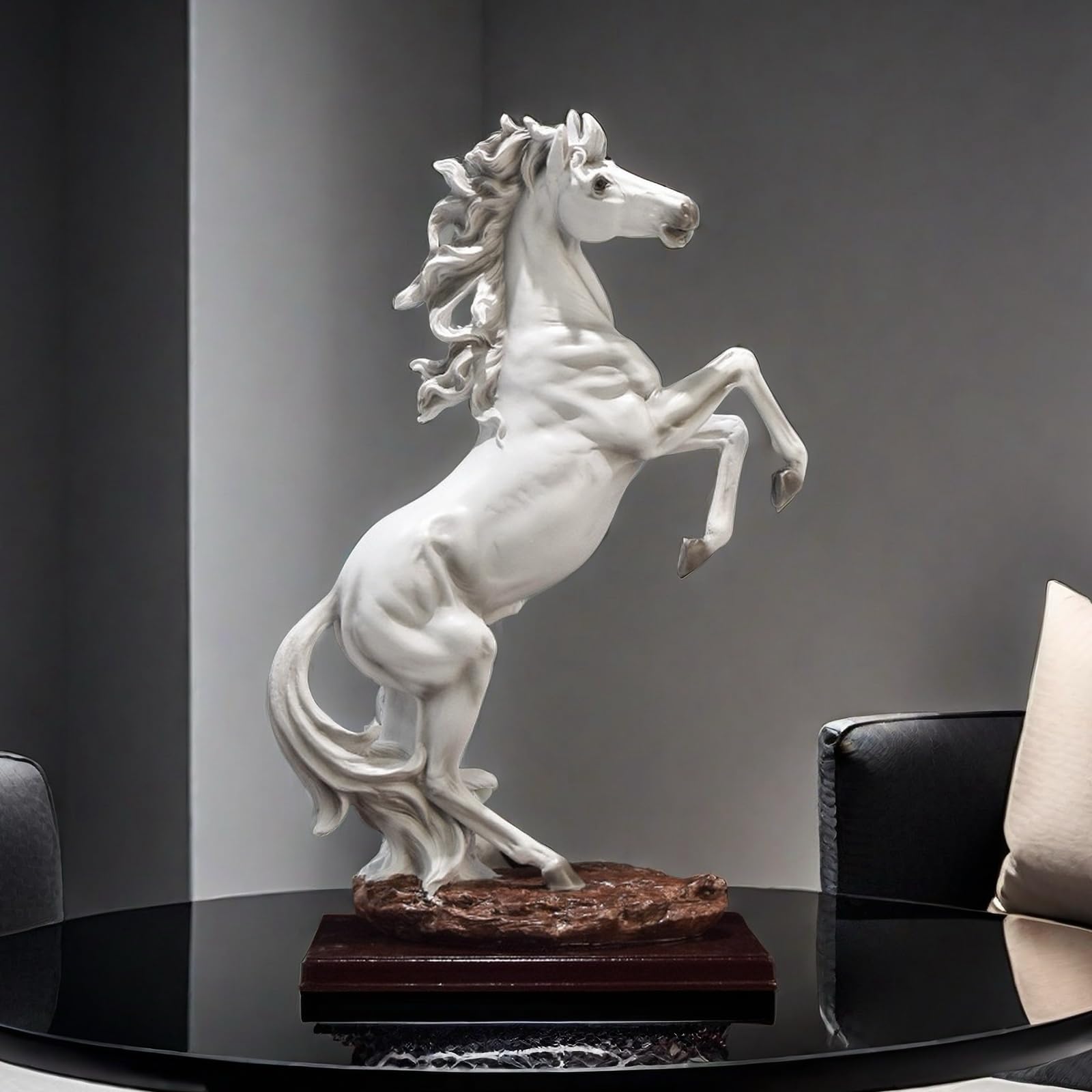 Amazon.com: FUNSXBUG 19 Inch Large Horse Statue Figurines - Resin ...