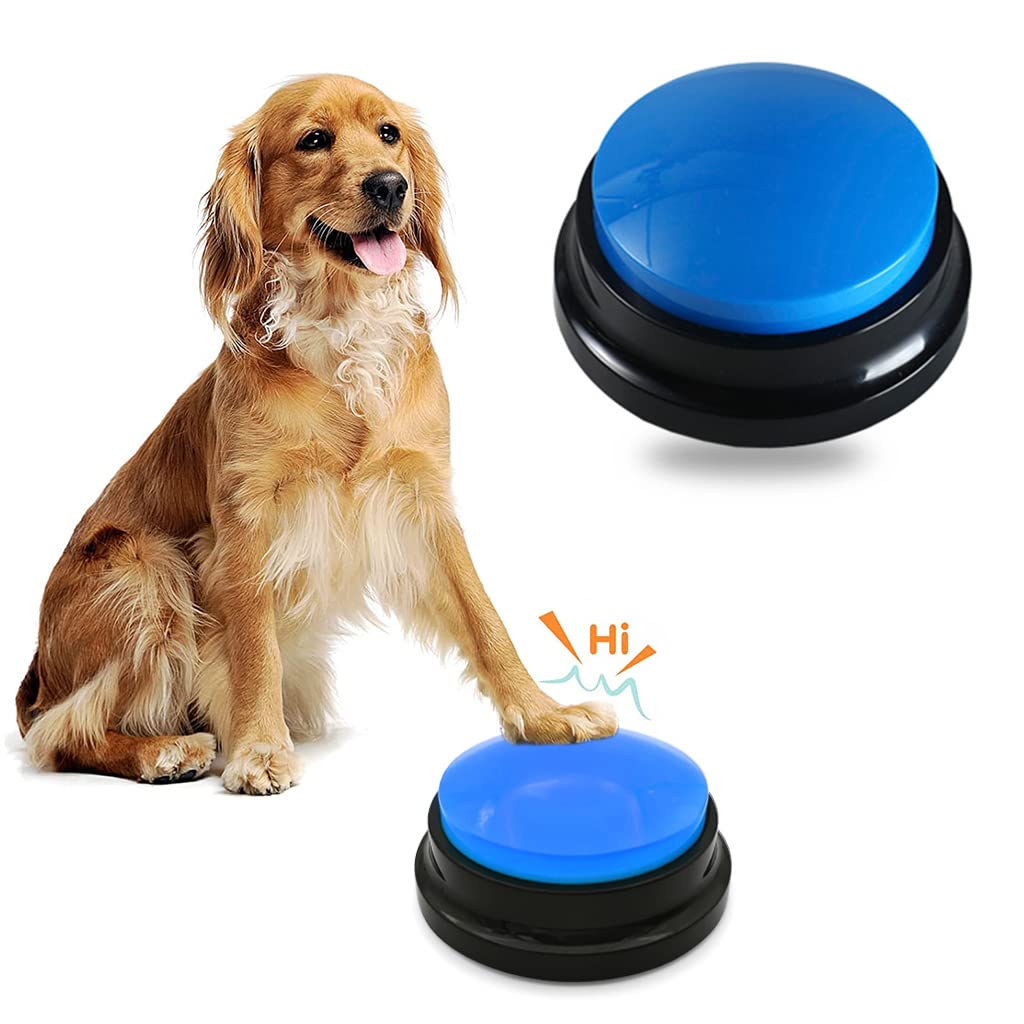 Qpets® Interactive Dog Toys, Voice Recording Button, Dog Buttons for Communication Pet Training ...