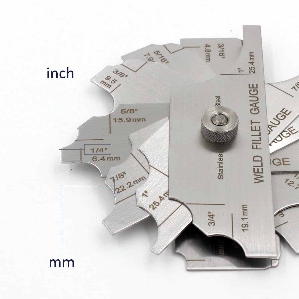 Snapklik.com : 7pcs Weld Fillet Gauge Set Leg Length & Throat Size ...