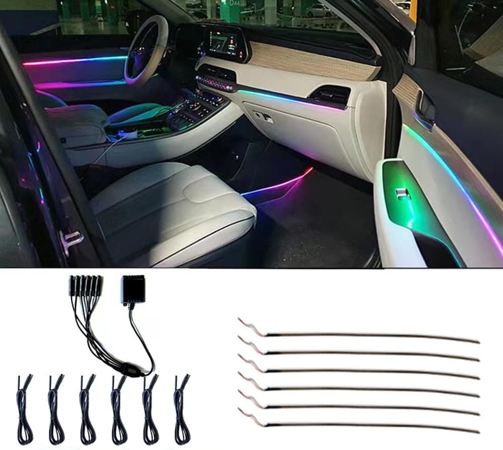 Car Interior led Ambient Lighting, Symphony RGB Car LED Strip Light, 6 ...
