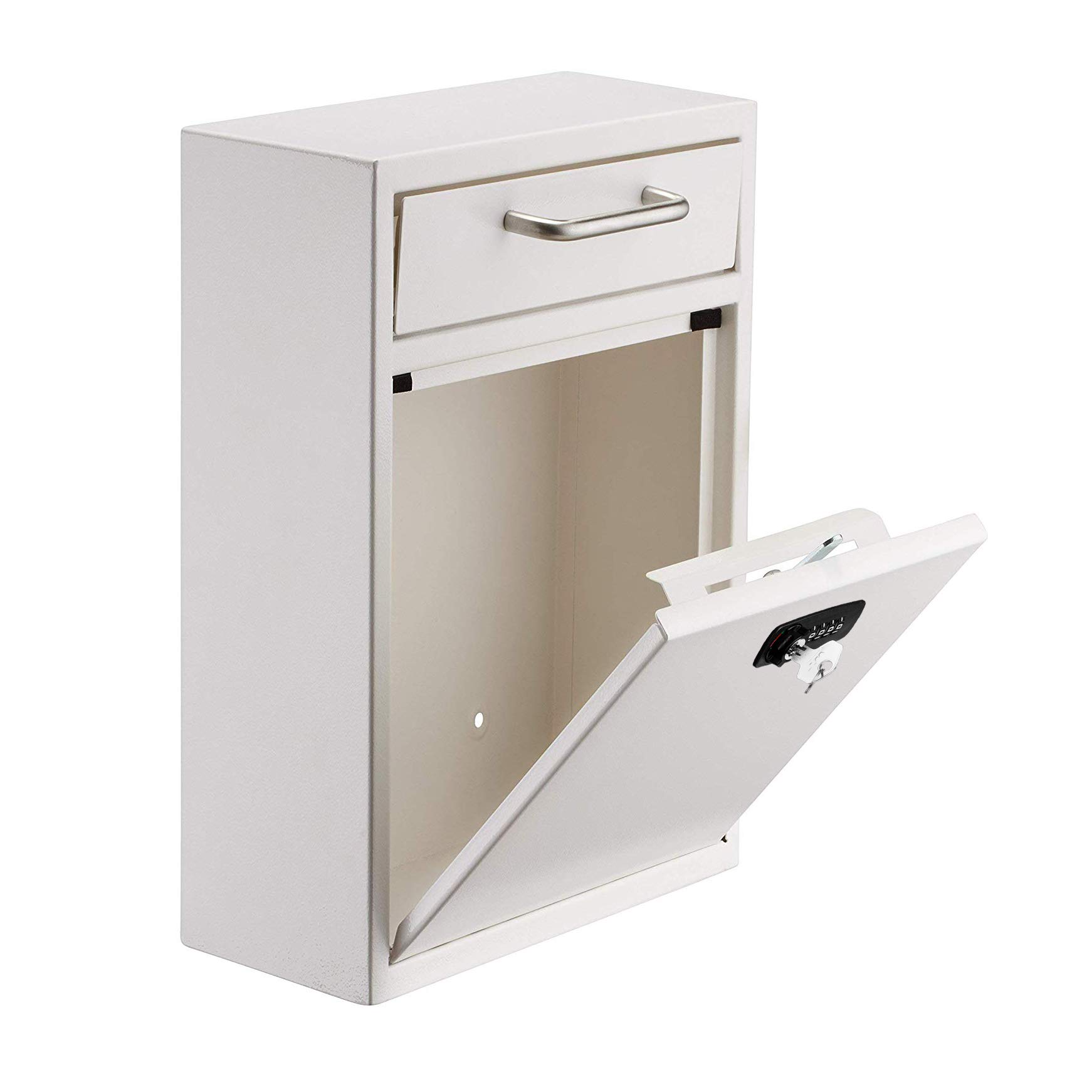 Locking Mailbox AdirOffice Wall Mount - Secure Key Drop & Payment Box ...