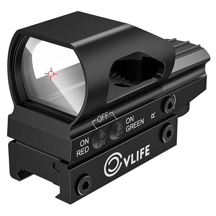 Buy CVLIFE Tactical Red and Green 4 Reticle Dot Sight Reflex Sight with ...