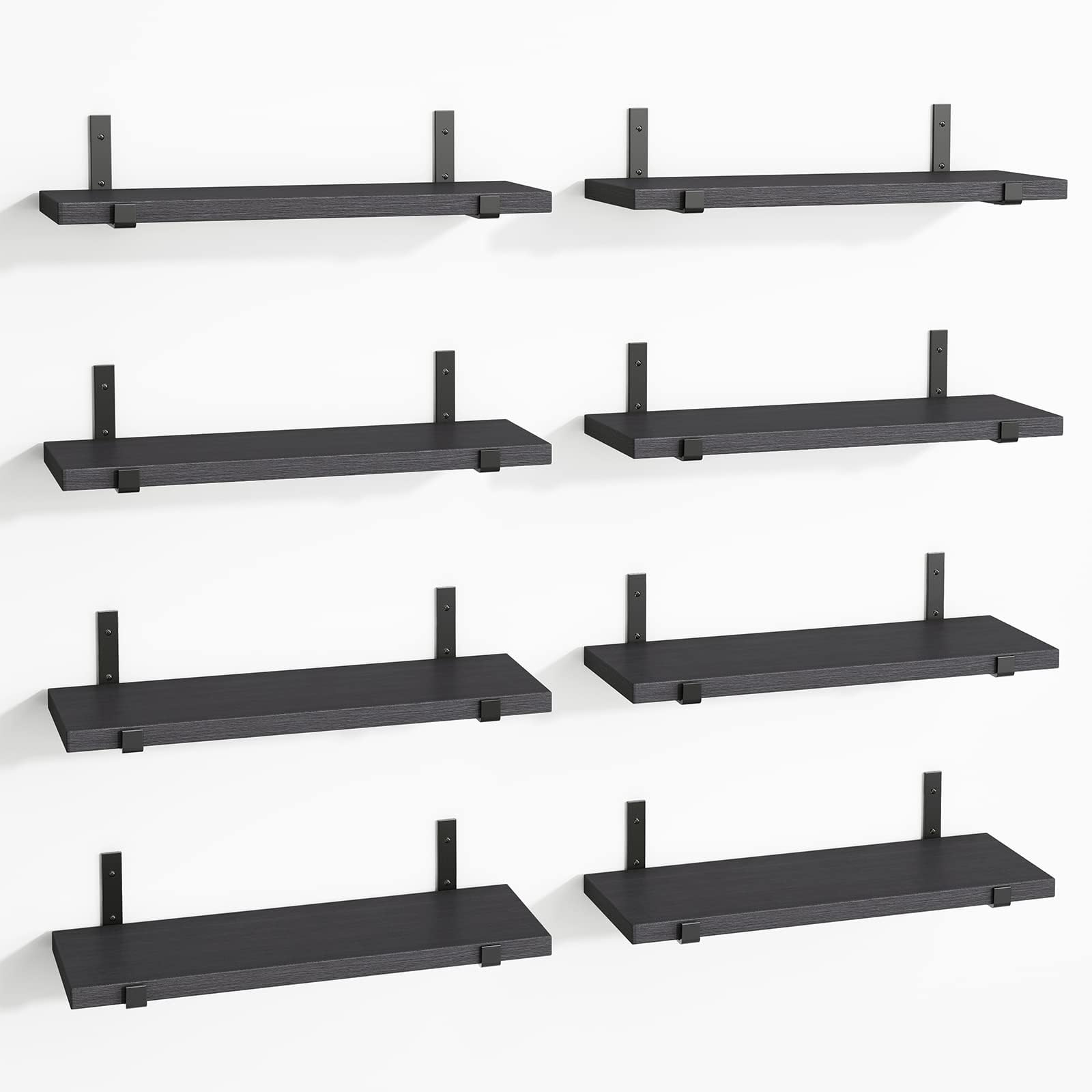 Amazon.com: ABELOTS Rustic 24 inch Large Wood Floating Shelves, Set of ...