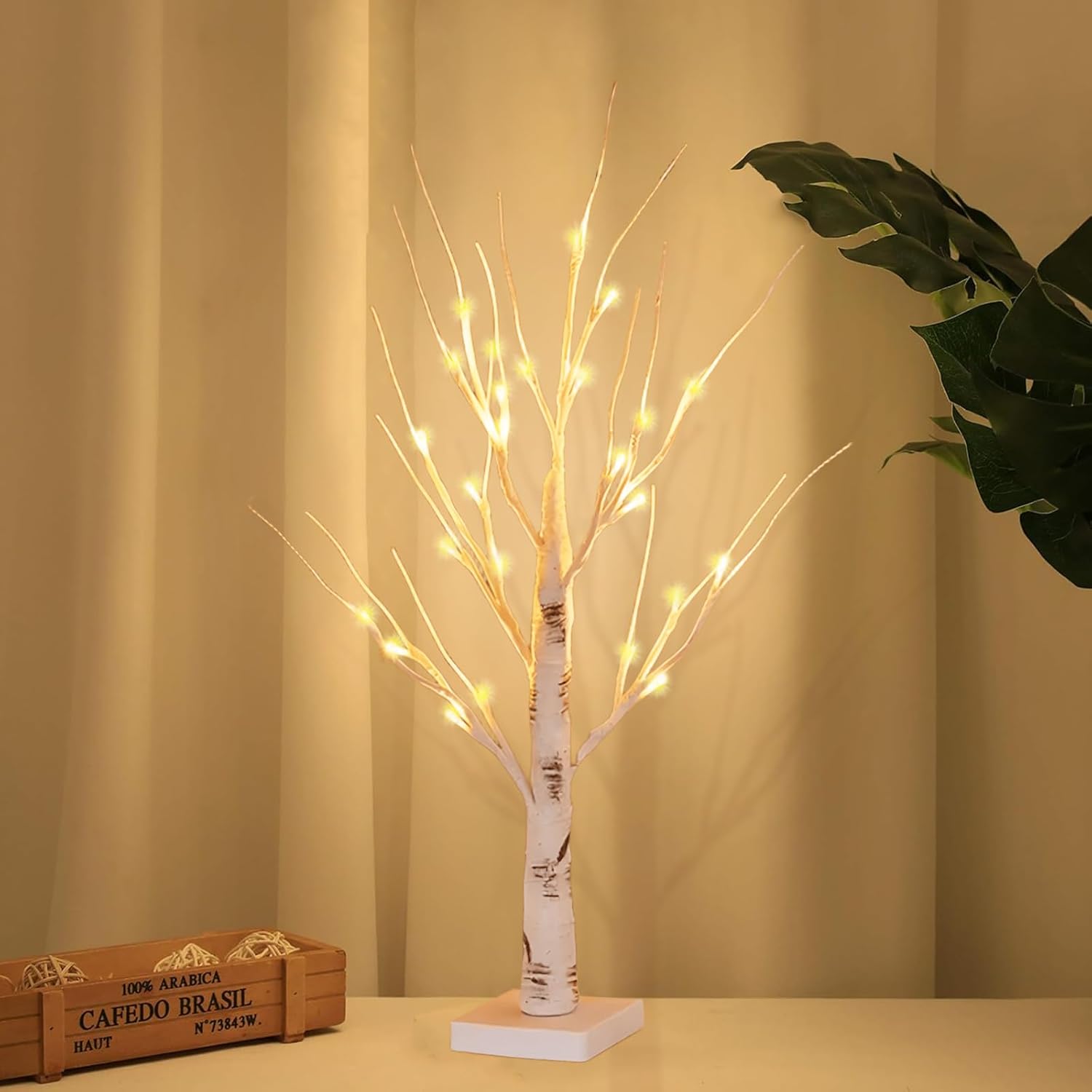 Probuk Led Birch Tree, Battery/USB Operated Tabletop Decoration Led ...