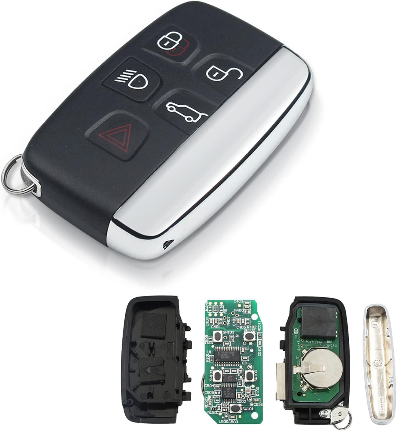 2PCS 5 Buttons for Range Rover Evoque Key Cover Key Fob Case Range ...