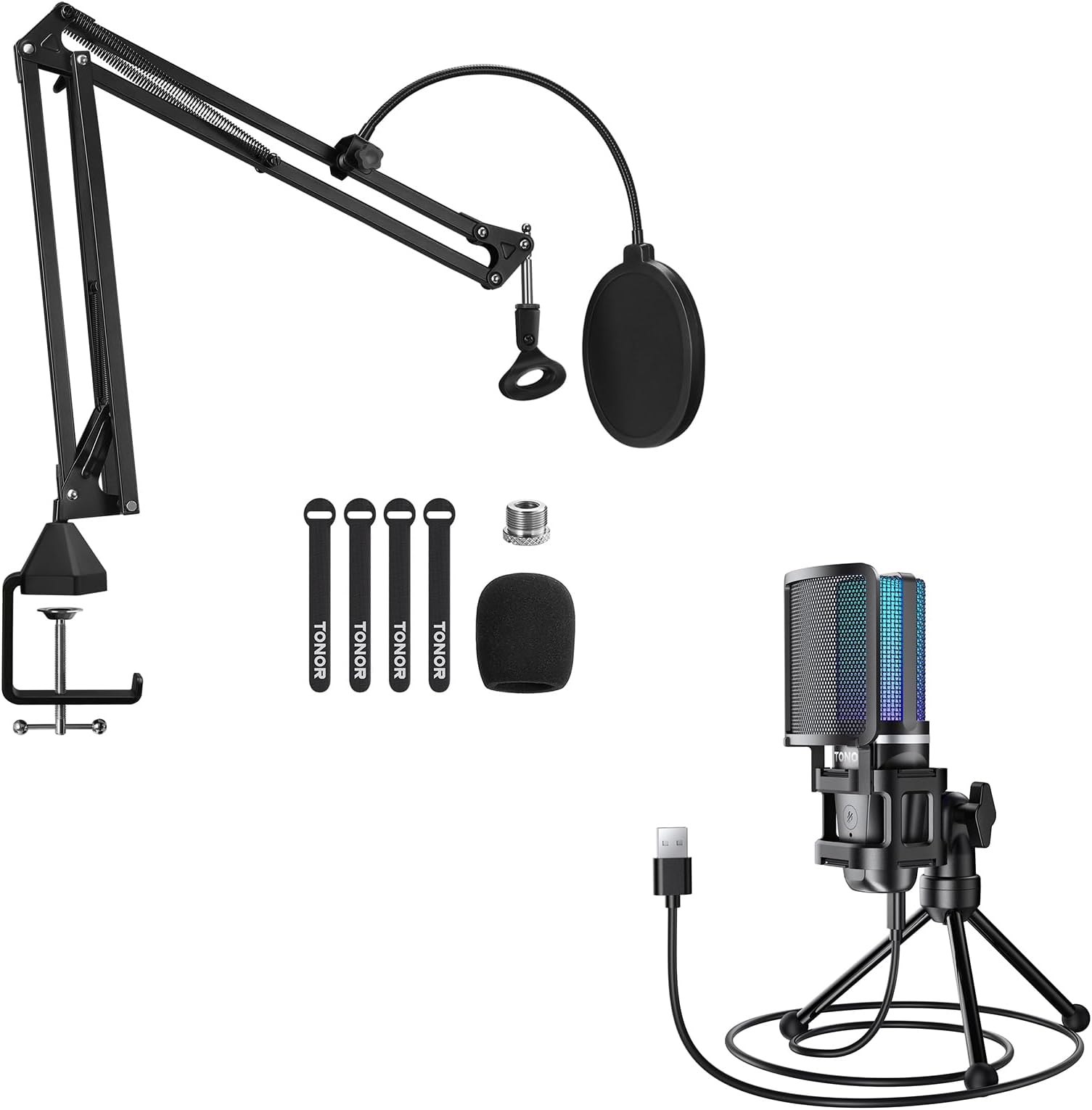 Amazon.com: TONOR Gaming USB Microphone for PC TC777 Pro, Bundle with ...