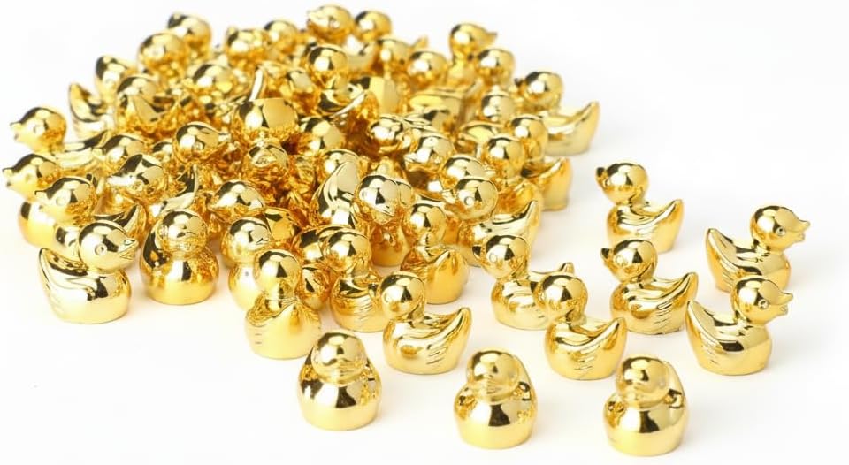 Amazon.com: HSDJLXZ 120 Pcs Mini Golden Duck Statue Bulk, Shiny Gold ...