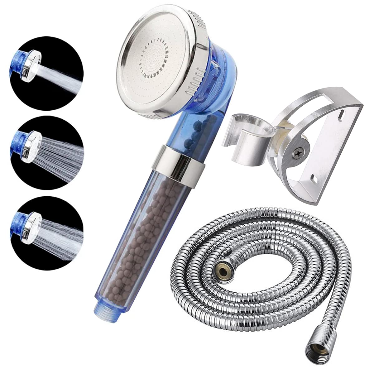 1 x Brand New MEW Filter Shower Head with 3 Adjustable Setting, High P ...