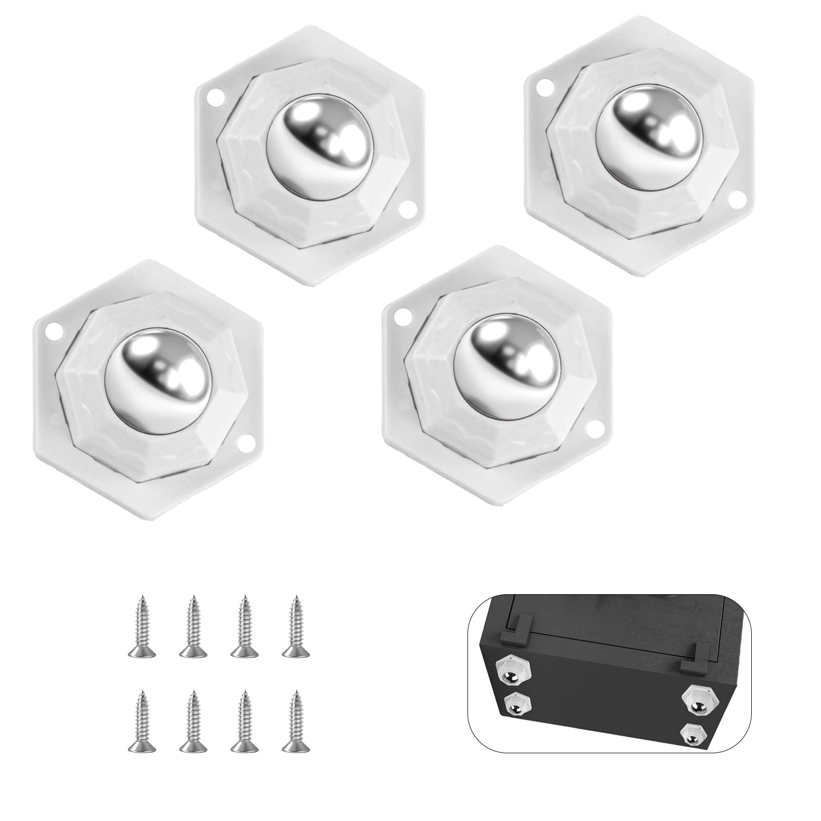4 Pcs Self Adhesive Castor Wheels, Adhesive Furniture Swivel Castors ...