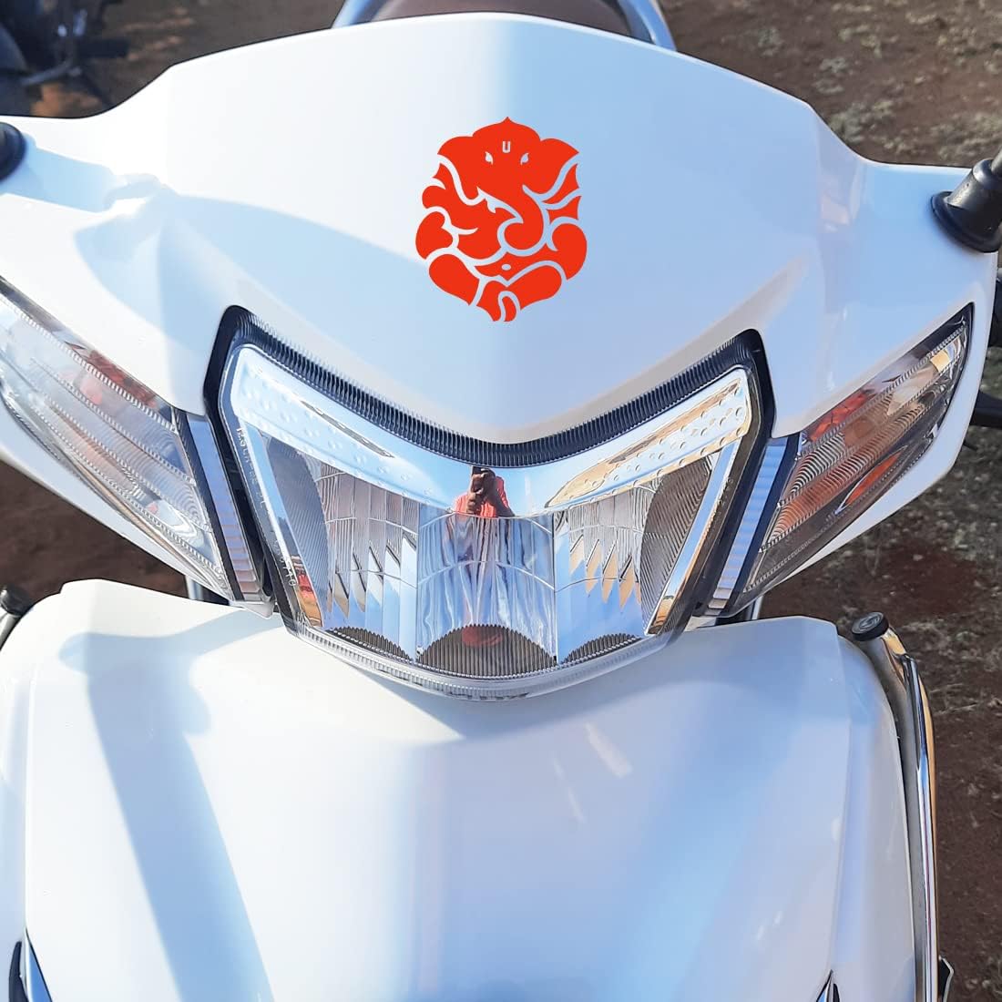 iDesign Vinyl Orange Lord Ganesh Self-Adhesive Sticker For Car, Scooter ...