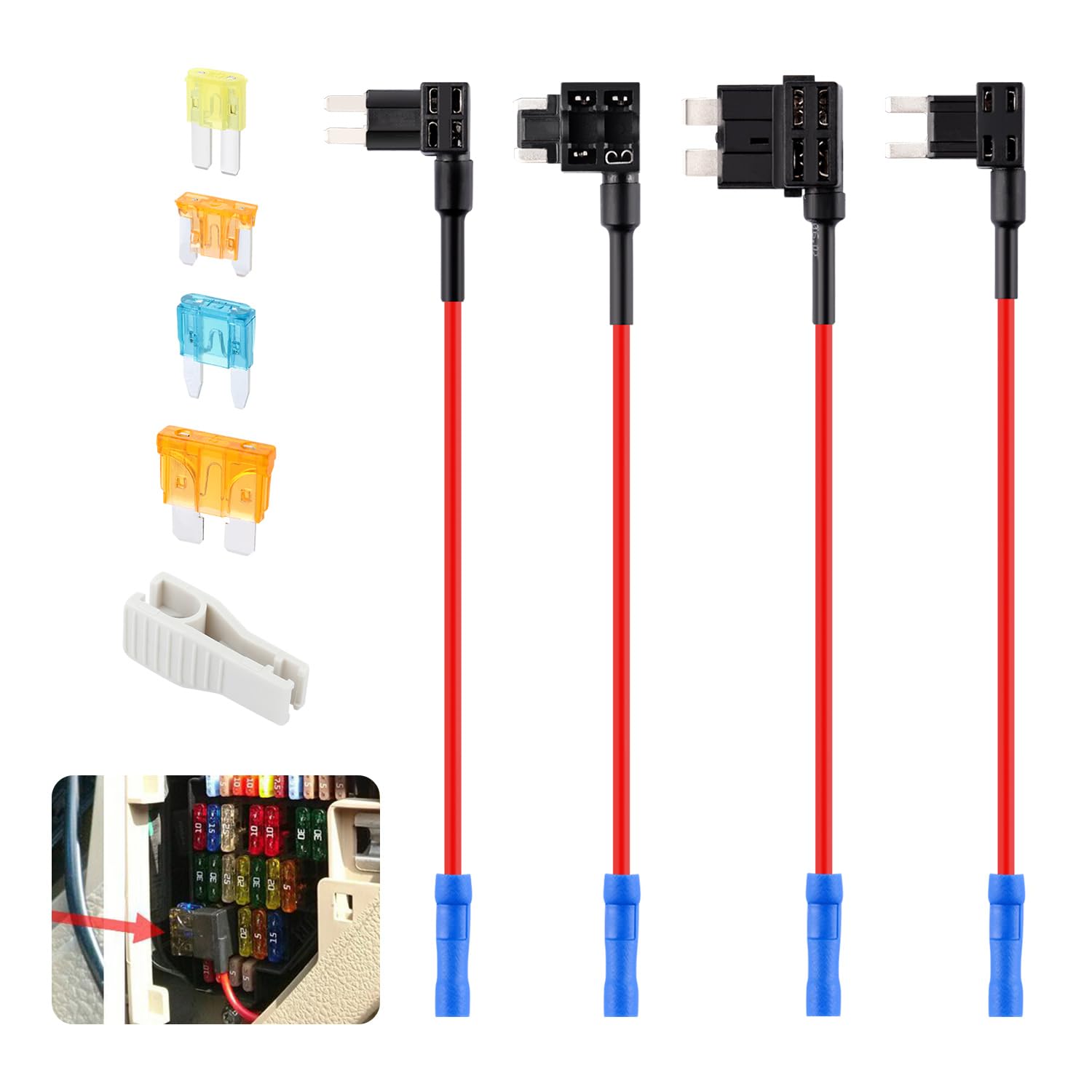Amazon.com: 4PCS Fuse Tap Kit,Standard 16AWG Mini Micro2 Low Profile ...