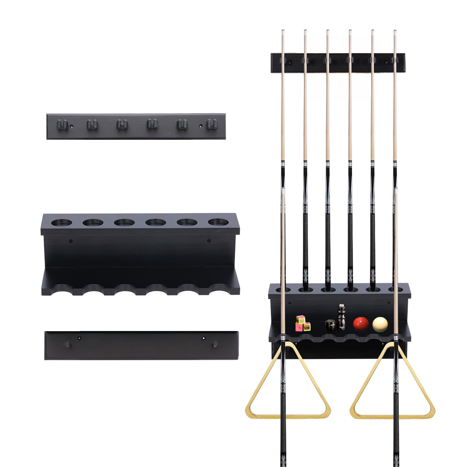 Amazon.com: Urban Deco Pool Cue Holder Pool Cue Rack for 6 Cues Sticks ...
