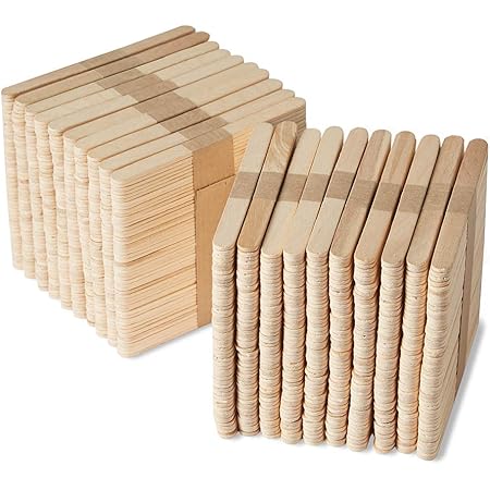 Amazon.com: 2000 pcs Jumbo Wooden Craft Sticks Pack - Bulk Popsicle ...