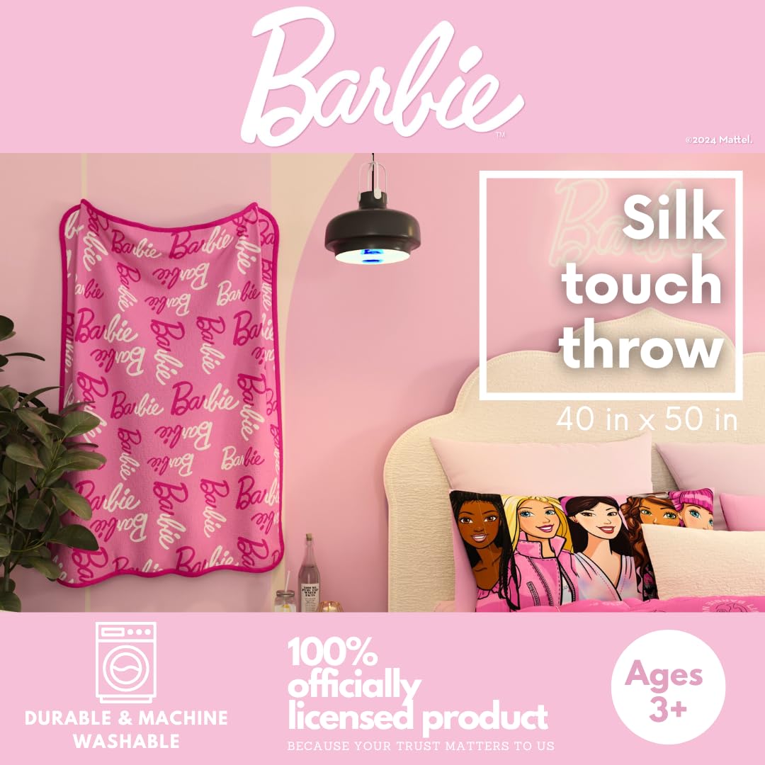 Snapklik.com : Barbie Kids Bedding Super Soft Cozy Silk Touch Throw, 40 ...