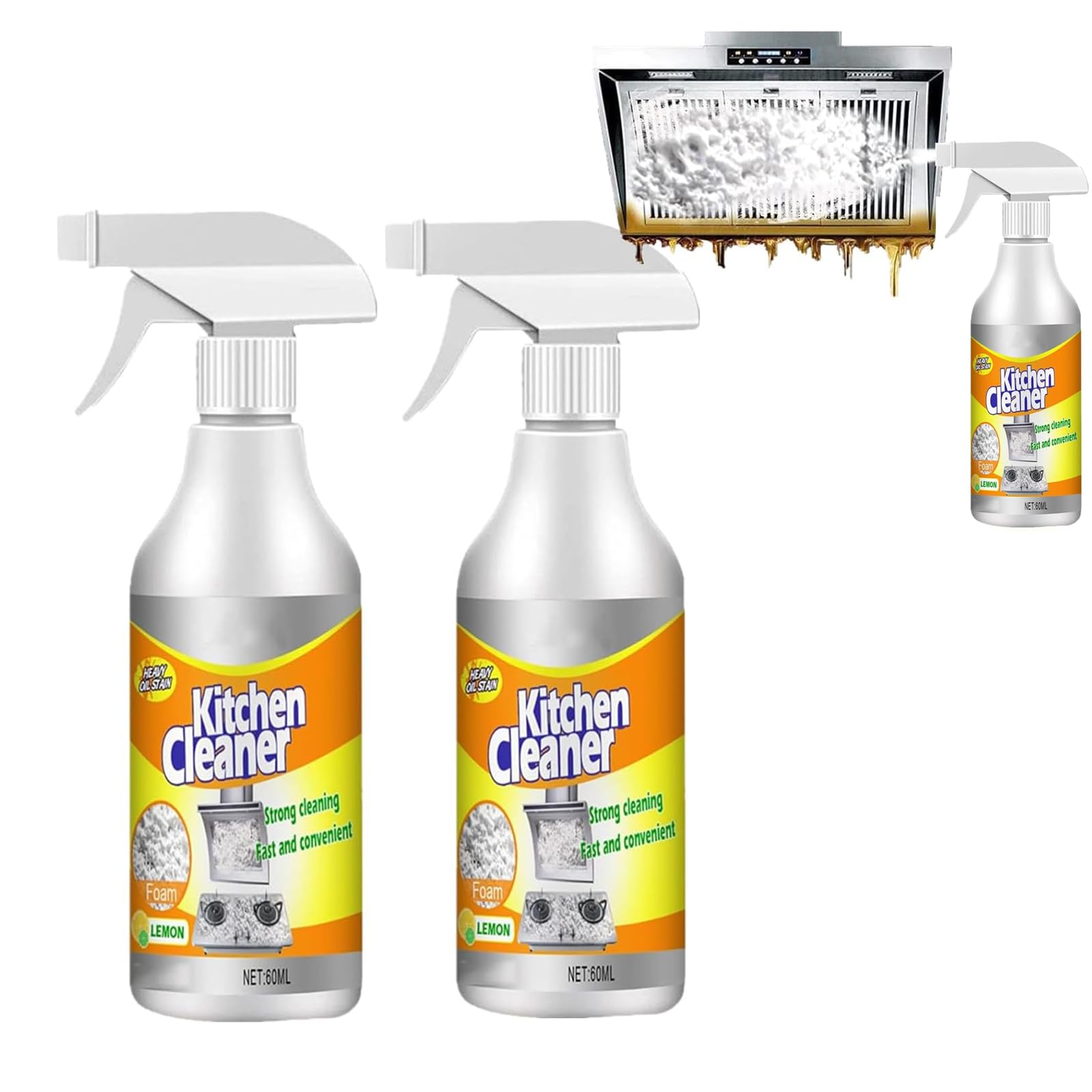 Kitchen Cleaner, 2pcs Shinepro Kitchen Cleaner Spray, Heavy-Duty ...