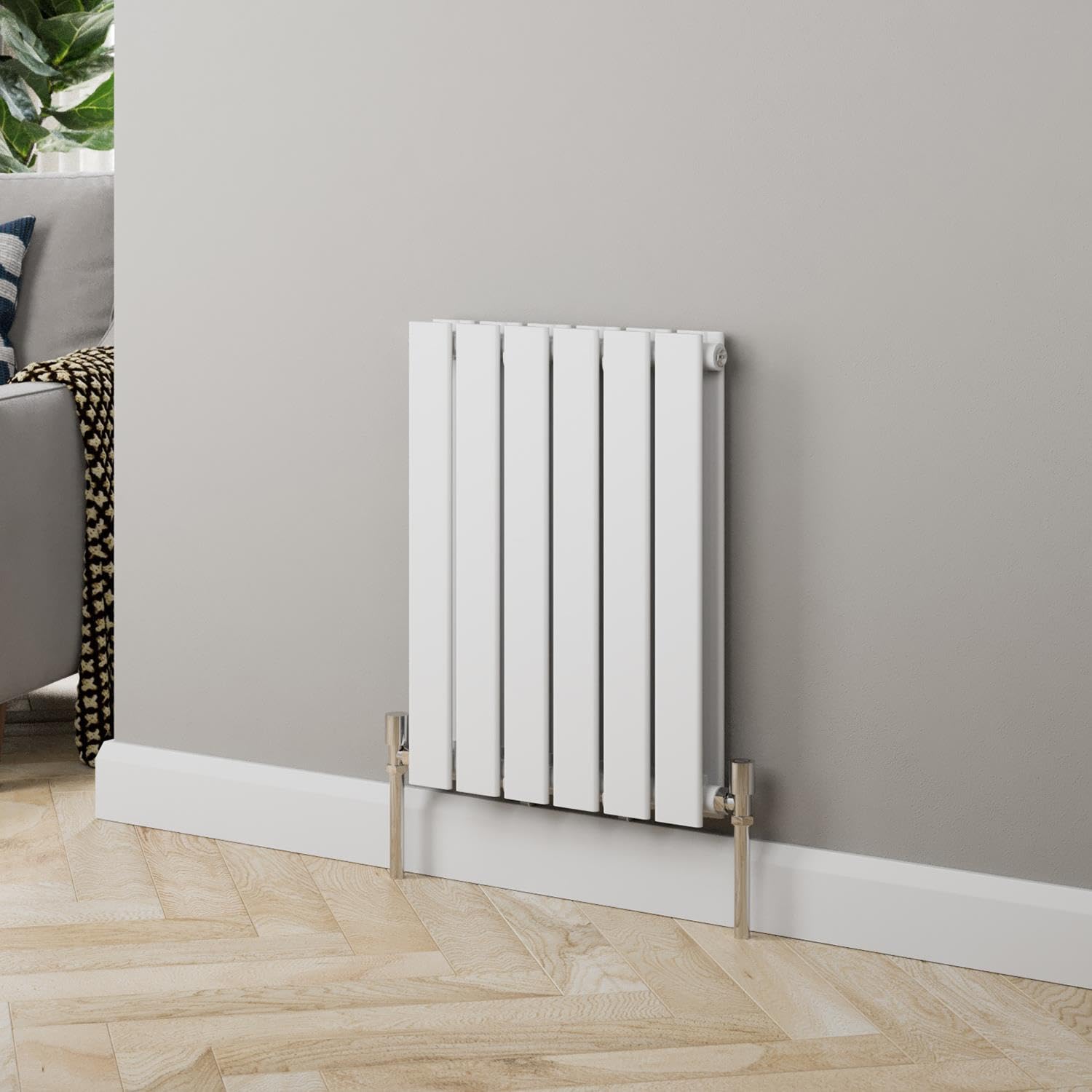 Radiant Living® 600 x 456mm White Horizontal Designer Radiator Double ...