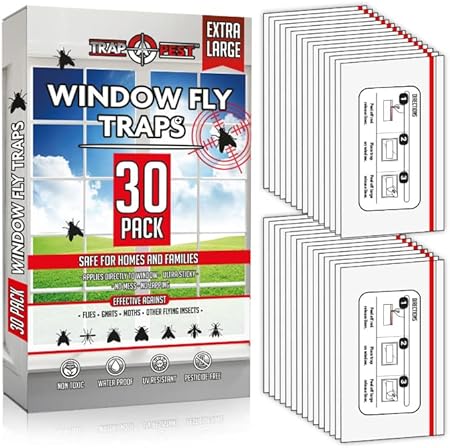 Amazon.com : Window Fly Traps Indoor Clear (30 Pack) - Fly Window Traps ...