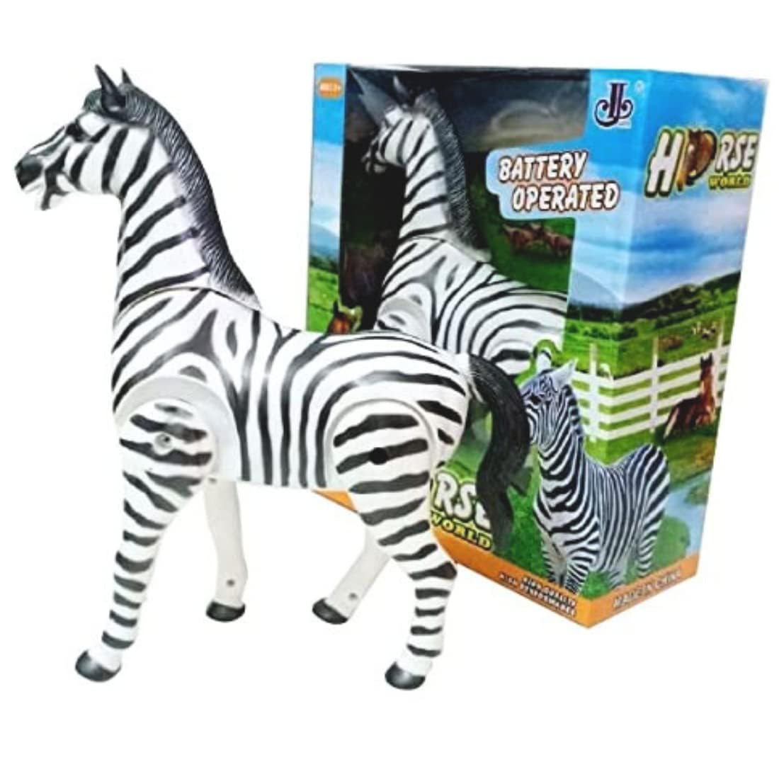 Buy Munmoll Moving Horse Toys for Kids Big Size Plastic Walking Zebra ...