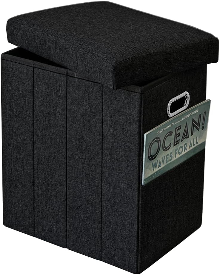Amazon.com: Emosoon Tall Ottoman with Storage Collapsible Fabric Small ...