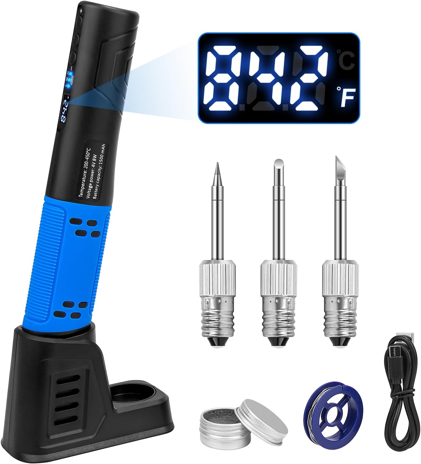Amazon.com: ELMCONFIG Cordless Soldering Iron Kit, LDE Digital Display ...